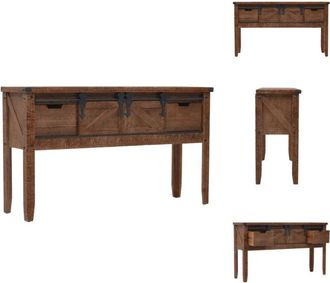 vidaXL Konsolentisch Tannenholz Massiv 131x35,5x75 cm Braun - Konsolentisch - Wohnzimmerm&ouml;bel - Holztisch - Sideboard - Vintage Tisch