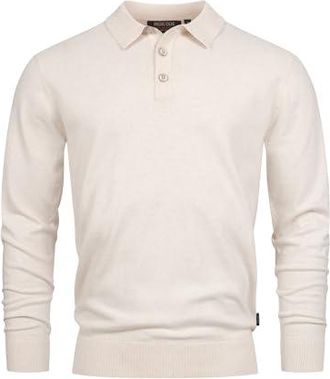 Indicode Pull INChips pour homme en 80 % coton avec col polo | Pull pour homme, Ecru Mix, XL
