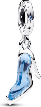 Pandora Disney Cinderellas Glasschuh Charm-Anhänger aus Sterling-Silber mit Zirkonia Steinen, kompatibel Moments Armbändern, 793071C01