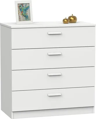 PEGANE Pegane - Commode Meuble de rangement coloris blanc - Hauteur 78 x Longueur 74 x Profondeur 40 cm