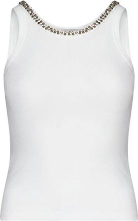 John Richmond Femme, Tops, Blanc, Taille: 36 FR Haut sans Manches avec Encolure Orn&eacute;e