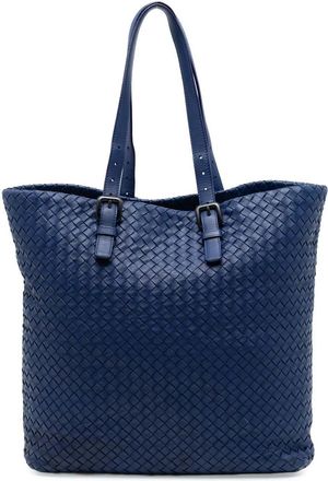 Bottega Veneta Shopper - Nappa Intrecciato Belt Strap Tote - Gr. unisize - in Blau - f&uuml;r Damen