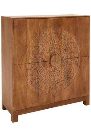 Livetastic Sideboard Cotonou, Natur, Holz, Mangoholz,Mangoholz,Mangoholz, massiv, Boho, 2 F&auml;cher, 100x110x40 cm, handgemacht, Holzm&ouml;bel, Kleinm&ouml;bel Holz, Holzkom