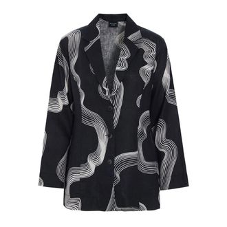 Bitte Kai Rand Femme, Vestes, Noir, Taille: 44 FR Blazer Imprim&eacute; en Lin