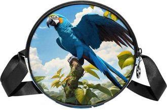 Generic Sac &agrave; bandouli&egrave;re rond pour femme, petit sac &agrave; bandouli&egrave;re avec fermeture &eacute;clair, bretelles r&eacute;glables, sac &agrave; main rond d&eacute;contract&eacute; pour femmes et fill