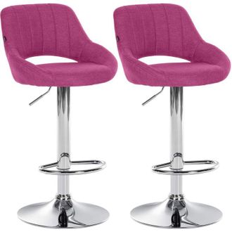 Clp Lot de 2 tabourets de bar Milet en tissu Violet M&eacute;tal chrom&eacute;
