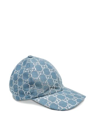 Gucci Baseballkappe mit GG-Muster - Blau