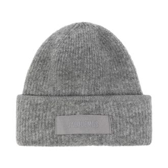 Jacquemus Dunkelgraue Gros Grain Beanie - - Accessories - Herren - Grau - ONE SIZE