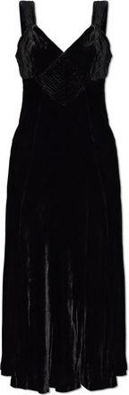 AllSaints Robe longue en velours Berletta - Femme - Robes - Noir - Taille: 38 FR