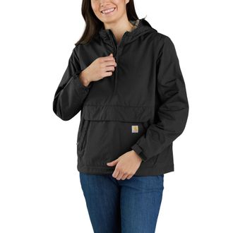 Carhartt Work in Progress Damen Rain Defender Loose Fit Leichter Packbarer Anorak, Schwarz, 1X
