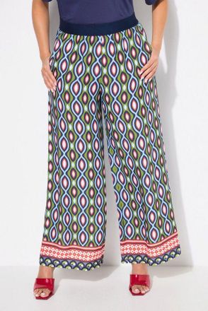 Ulla Popken Schlupfhose Hose grafischer Druck weites Bein Elastikbund