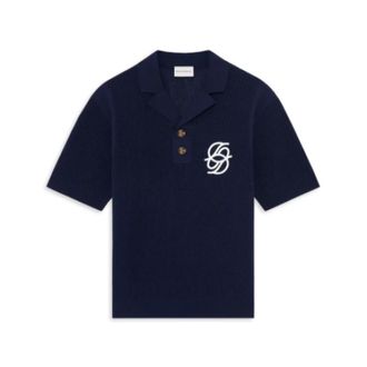 Dr&ocirc;le de Monsieur Textured Knit Polo - - Tops - Herren - Blau - S