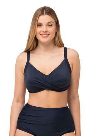 Ulla Popken Damen Bikinitop Tina, Uni Bikini, Schwarz, 42