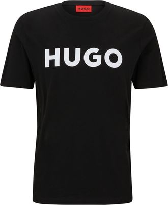 HUGO BOSS Herren Dulivio Regular-Fit T-Shirt aus Baumwoll-Jersey mit Kontrast-Logo Schwarz002 M
