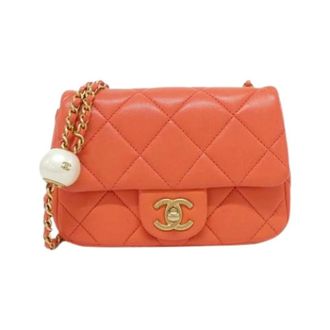 Chanel Sac Mini Perl&eacute; Pre-owned - Femme - Pre-owned - Orange - Taille: ONE Size