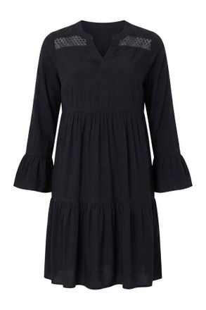 Angel Of Style Midikleid Empire-Kleid Lochstickerei-Eins&auml;tze Volants