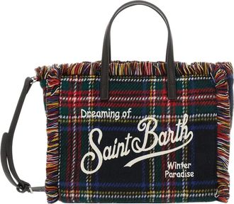 MC2 Saint Barth Cabas &agrave; logo brod&eacute; et bords effiloch&eacute;s - Femme - Sacs - Multicolore - Taille: ONE Size