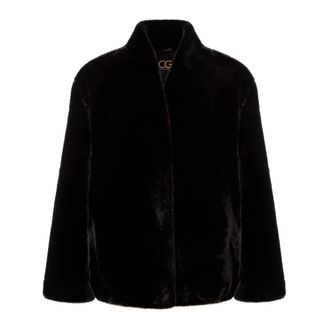 Cesare Gaspari Femme, Vestes, Noir, Taille: 42 FR Veste en fausse fourrure Halo