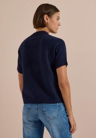 Cecil Kurzarmpullover mit Ripp-Details