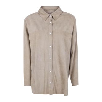Salvatore Santoro Wildlederhemd mit Knopfleiste - - Blouses & Shirts - Damen - Grau - XS
