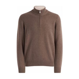 Gran Sasso Half-Zip-Strickpullover - - Knitwear - Herren - Braun - XL
