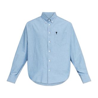 Ami Hemd mit Tasche - - Shirts - Herren - Blau - 2XL