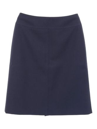 Hermès jupe zippée en laine (années 2010) - Bleu