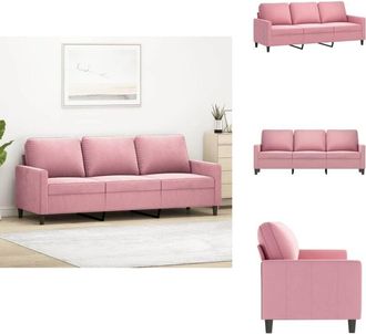 vidaXL Vidaxl - 3-Sitzer-Sofa Rosa 180 cm Samt - Samtsofa - Rosa Sofa - Wohnzimmersofa - 3er Sofa - Couch