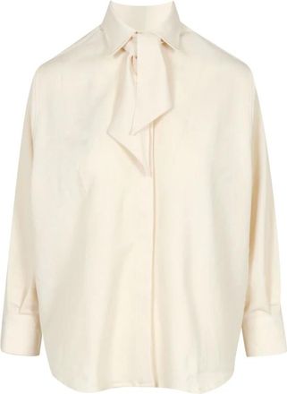 Cruna Femme, Blouses et Chemises, Jaune, Taille: 38 FR Chemise Boyfriend avec &Eacute;charpe Nou&eacute;e Amovible