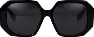 Valentino Garavani VLogo Sonnenbrille mit geometrischem Rahmen - - Accessories - Damen - Schwarzk - 55 MM