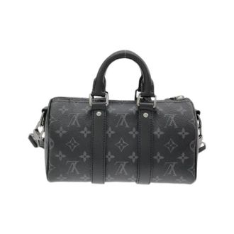 Louis Vuitton unisex, Pre-owned, Noir, Taille: ONE Size Keepall Bandouliere Pre-owned Monogram Eclipse Reverse Sac Boston
