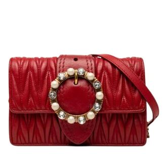 Miu Miu Sac bandouli&egrave;re matelass&eacute; Pre-owned - Femme - Pre-owned - Rouge - Taille: ONE Size