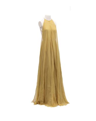 Valentino Garavani Womens Flowy Open-Back Evening Dress Yellow