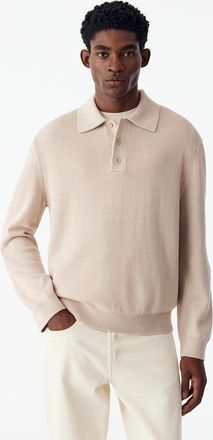 Arket Poloshirt Aus Baumwolle Und Lyocell -Beige