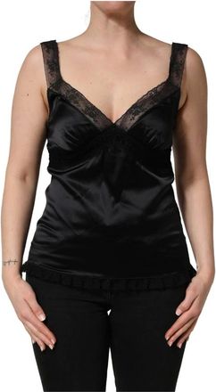 Dolce & Gabbana Femme, Tops, Noir, Taille: 42 FR D&eacute;bardeur &agrave; encolure en V
