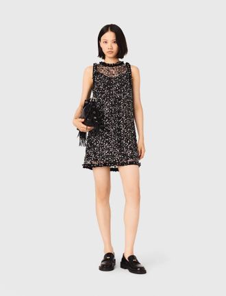 Maje Strass-kleid Mit Floralem Print - Schwarz - Gr&ouml;&szlig;e 32 - Maje