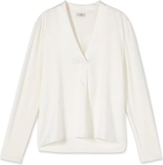 Oltre T-shirt bimaterica maniche lunghe - - Blouses & Shirts - Damen - Wei&szlig; - 2XL