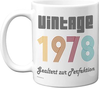 Stuff4 47. Geburtstagsgeschenke - Vintage 1978 Gealtert zur Perfektion Tasse - Geburtstag Retro Tasse für Männer und Frauen, 325 ml Premium-Keramiktasse, Spü