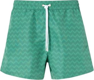 Missoni Homme, Maillots de bain, Vert, Taille: 2XL Short de bain mi-long avec imprim&eacute; zigzag ton sur ton