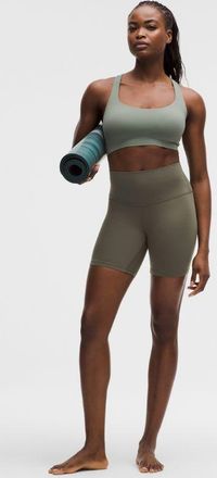 lululemon Align Shorts mit hohem Bund f&uuml;r Frauen - 15 cm - Gr&ouml;&szlig;e 10 in Army Green