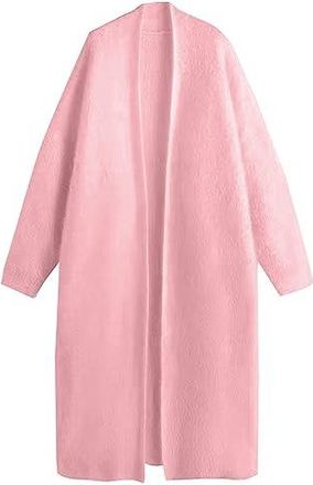 Generic Vestes pour femmes 2026 - Couleur unie - Imitation vison - Pull en polaire - Style paresseux, Rouge, Taille unique