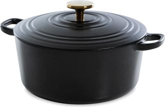 BK Cookware Br&auml;ter aus emailliertem Gusseisen, Schmortopf mit Deckel / Dutch Oven geeignet f&uuml;r alle Herdarten, sp&uuml;lmaschinenfest - 24cm / 4,2 L, Pech Sch
