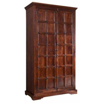 Massivmoebel24 Wohnschrank Akazie 115x60x210 nougat lackiert oxford 422