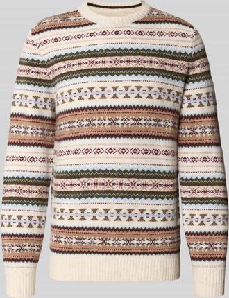 Mc Neal Slim Fit Strickpullover aus Baumwoll-Mix mit Rundhalsausschnitt