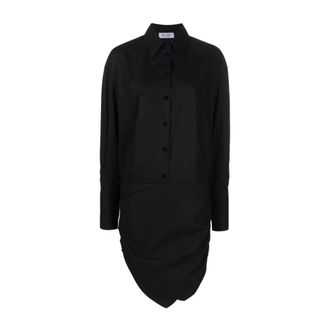 The Attico L&auml;ssiges schwarzes Mini-Baumwollkleid - - Dresses - Damen - Schwarzk - XS
