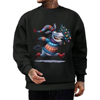 Generic Sweat-shirt de No&euml;l pour homme - Col rond imprim&eacute; animal dr&ocirc;le &agrave; manches longues d&eacute;contract&eacute; mode sweatshirts de vacances v&ecirc;tements de vacances &agrave; port