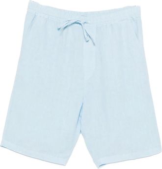 120% Lino Homme, Shorts, Bleu, Taille: S Short Bermuda en lin avec cordon de serrage