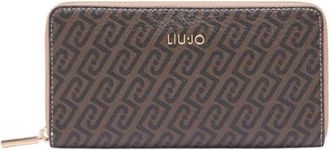Liu Jo Femme, Accessoires, Brun, Taille: ONE Size Grand portefeuille zipp&eacute; Monogram