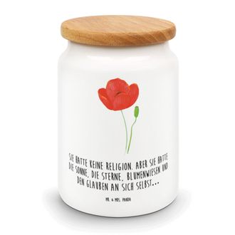 Mr. & Mrs. Panda Frischhaltedose Mit Deckel Blume Mohnblume - Geschenk, Mohn, Dose, Selbstliebe, keksdosen, Respekt, Aufbewahrungsdosen, Vorratsdosen, Frischhaltedosen