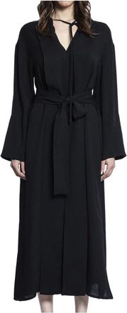 STUDIO NICHOLSON Femme, Robes, Noir, Taille: 34 FR Robe noire &agrave; col haut et manches longues